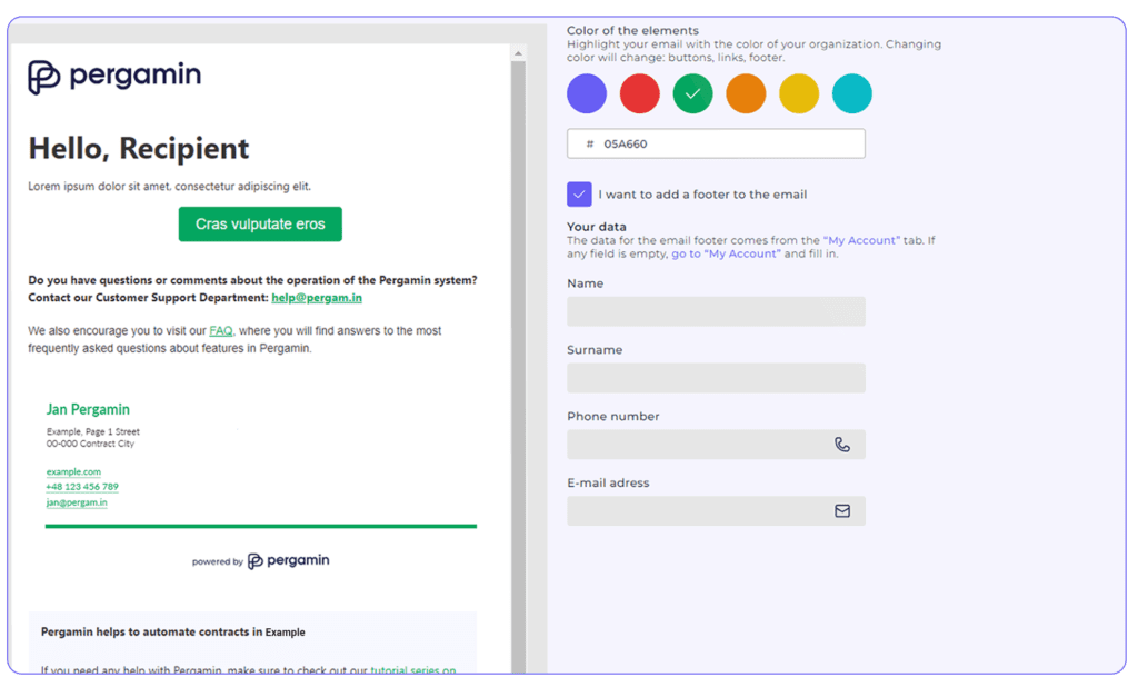 Customized emails for your Organisations